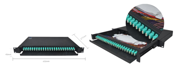 Metal Frame 1U 24 Port Patch Panel, Multimode 48 Core Optical Patch ...